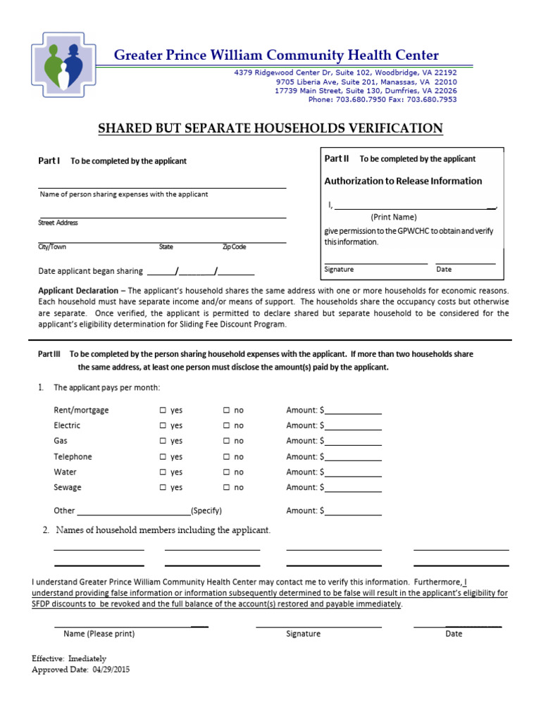 Shared Housing Verification Form - English Spanish Combined 08 | PDF