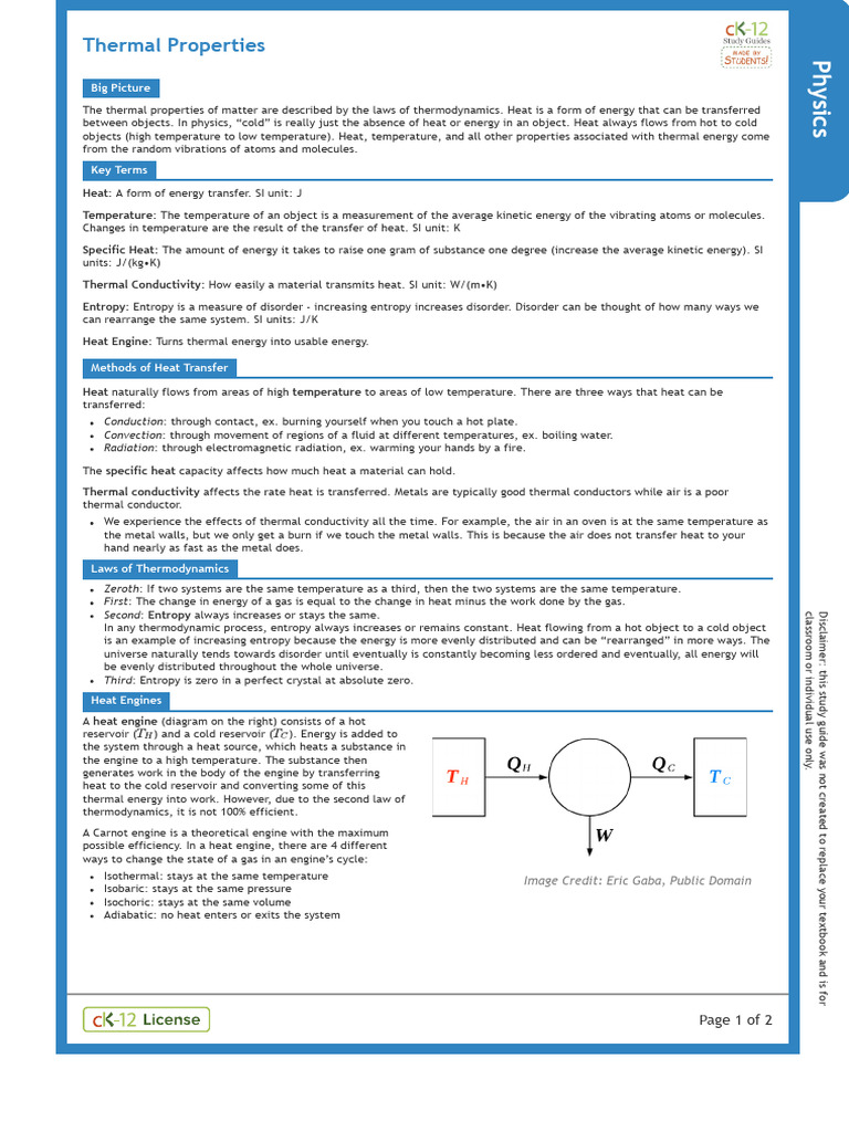 Thermal Properties Study Guide | PDF | Heat | Temperature