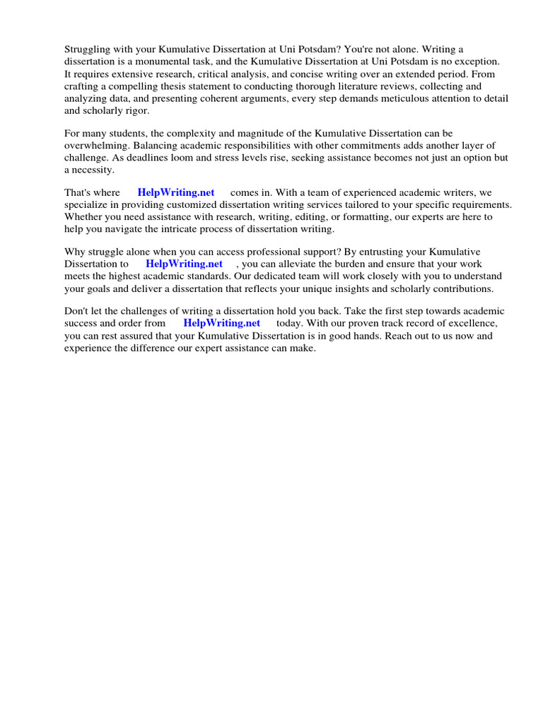 Kumulative Dissertation Uni Potsdam | PDF | Thesis