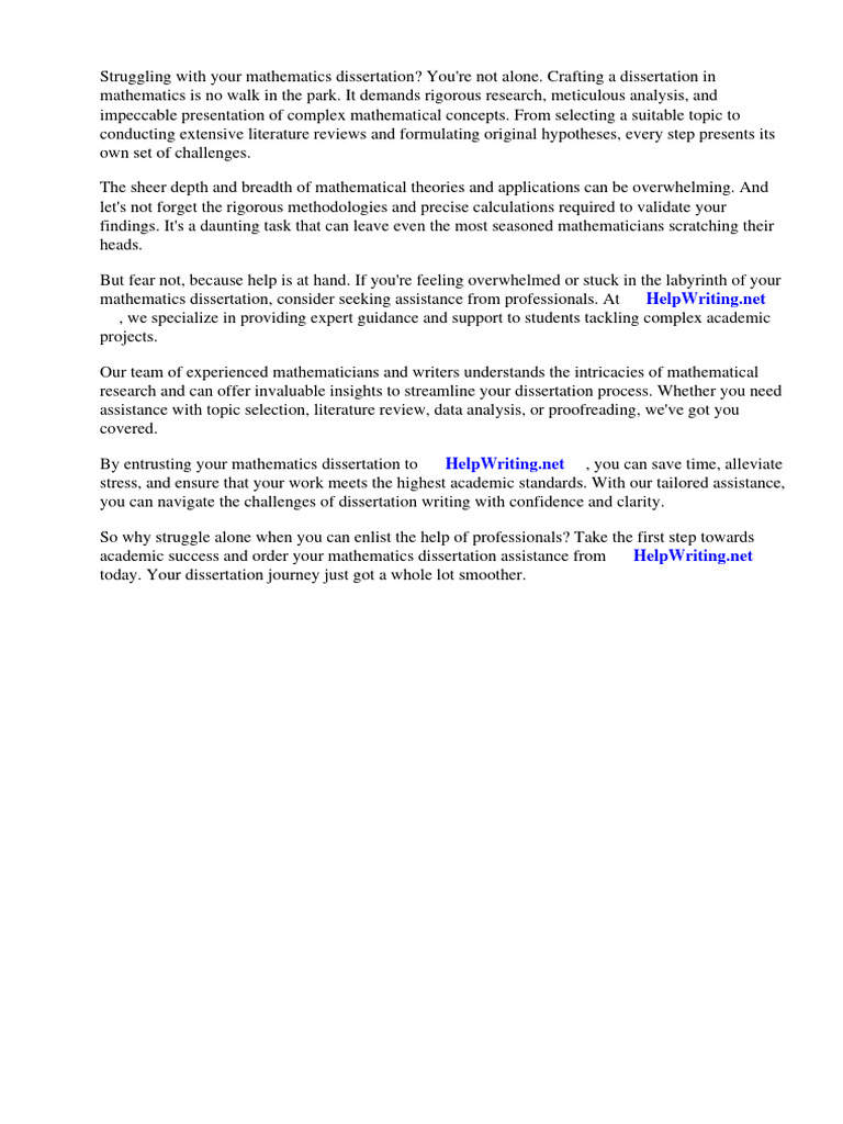 Maths Dissertation Titles | PDF | Thesis | Mathematics