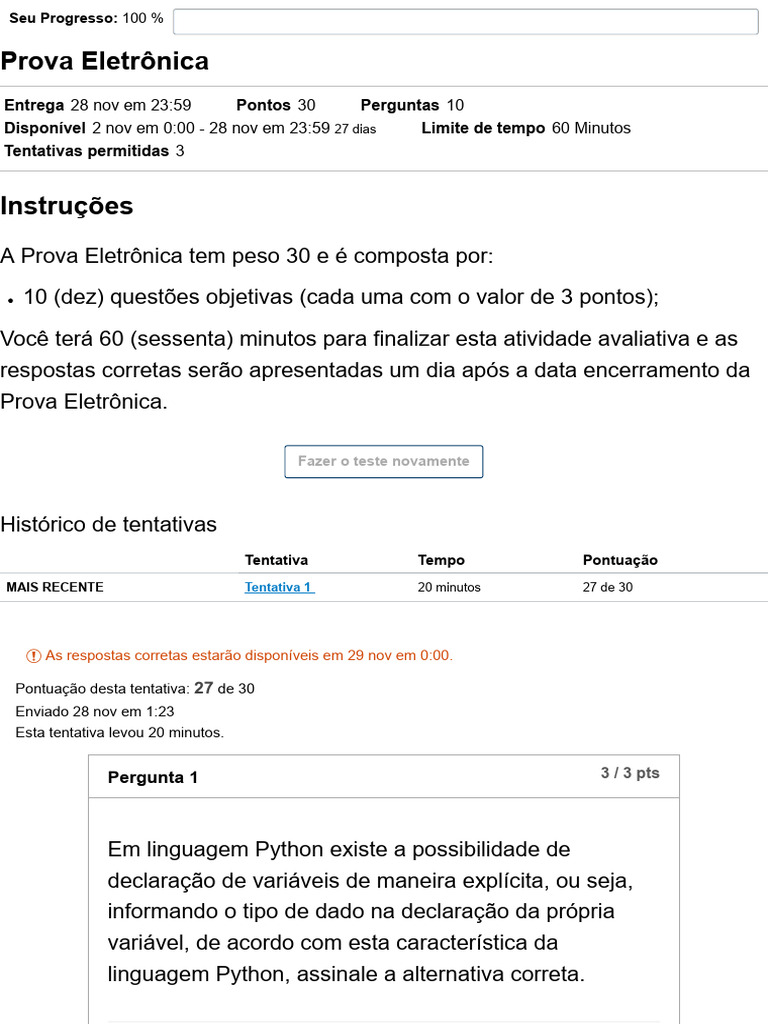 Prova Eletrônica - Tópicos Especiais em Internet Das Coisas - Silvio | PDF | Python (linguagem ...