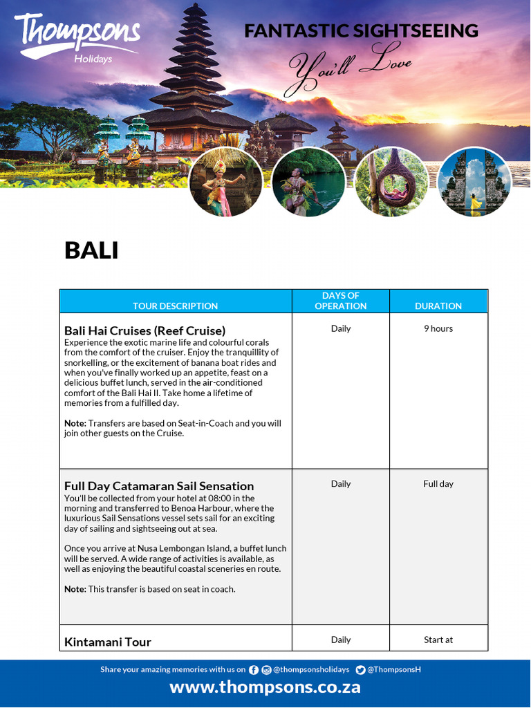 Bali Sightseeing-V2 | Download Free PDF | Bali