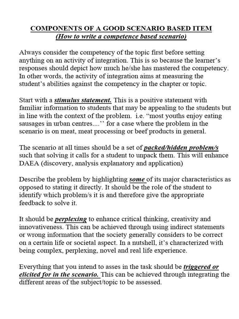 Components of a Good Scenario | PDF | Learning | Creativity