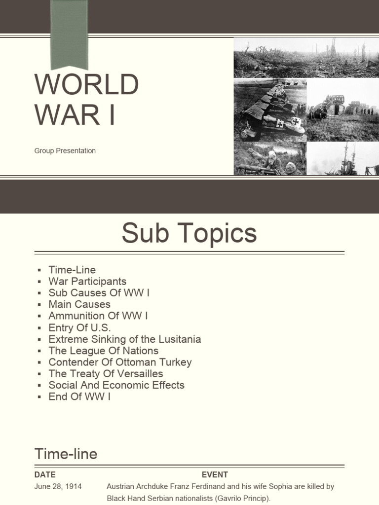 World War 1 STu Presentation | PDF | World War I | Treaty Of Versailles