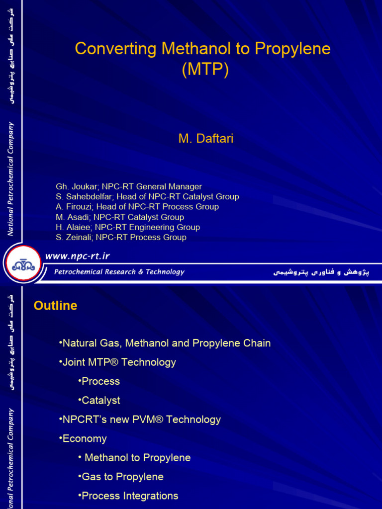 Converting Methanol To Propylene (MTP) : M. Daftari | Download Free PDF ...