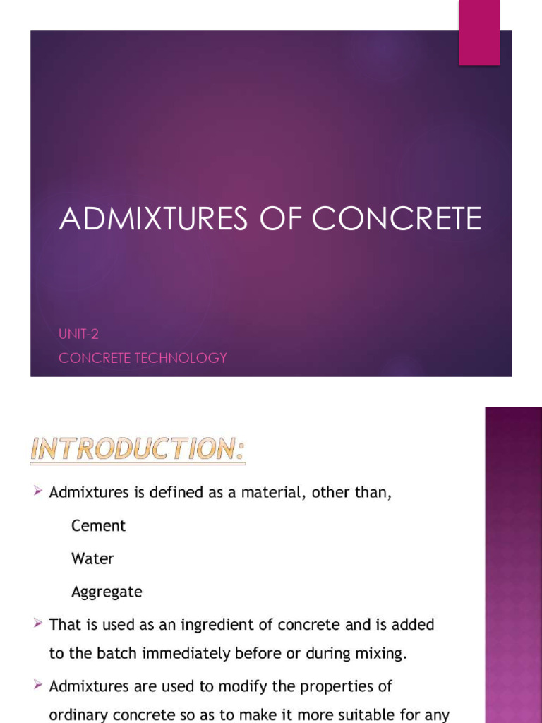 Concrete Admixtures and Retarders | PDF