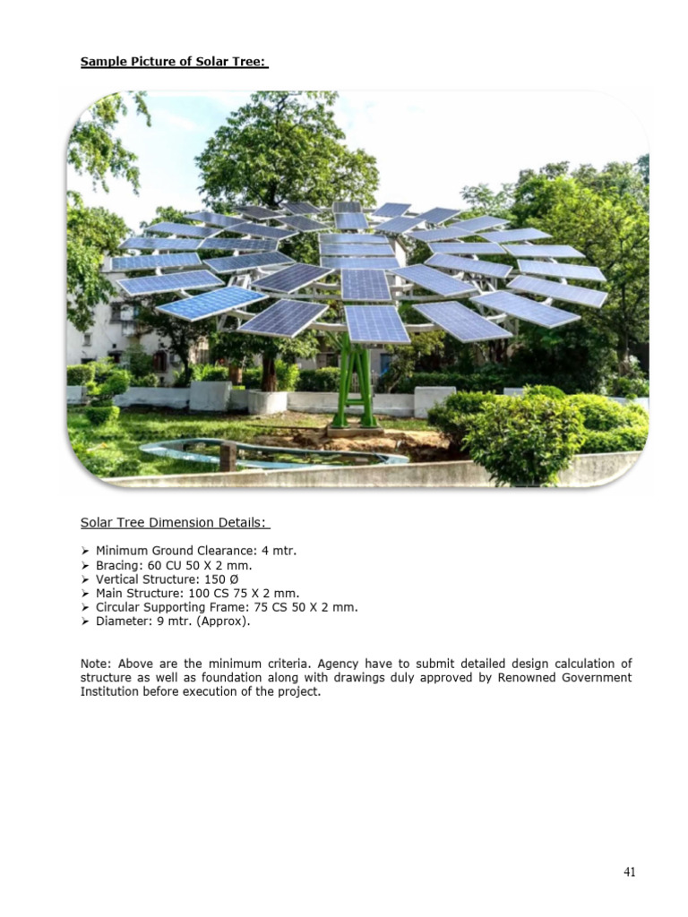 SOLAR TREE STRUCTURE DETAILS | PDF | Solar Panel | Photovoltaics