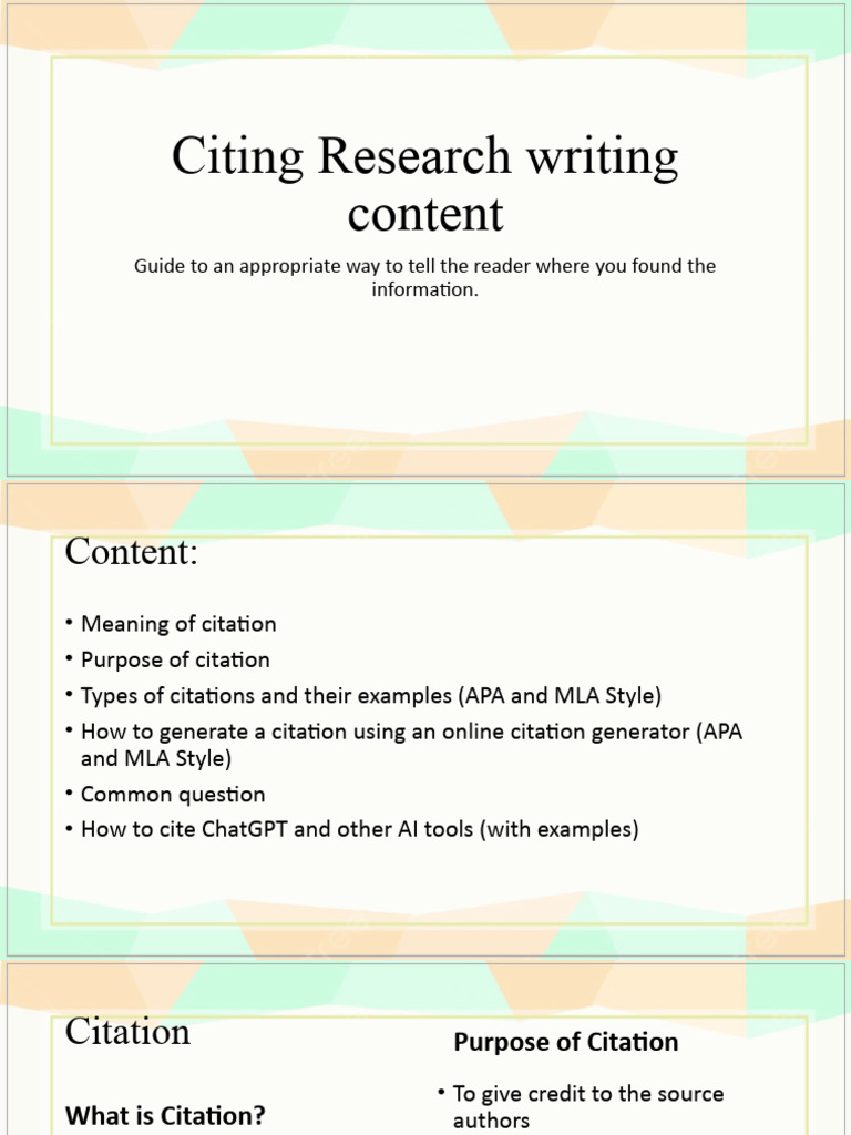 Citation Guide: APA, MLA, and AI Tools | PDF | Citation | Apa Style