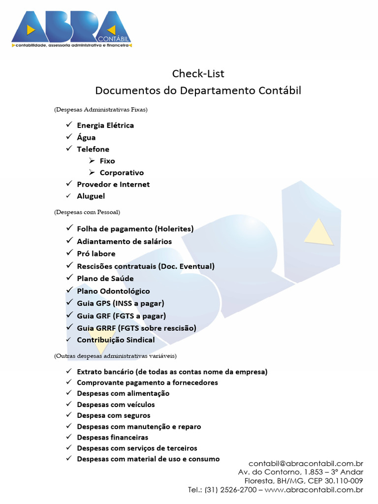 Check-list-Contabil | PDF