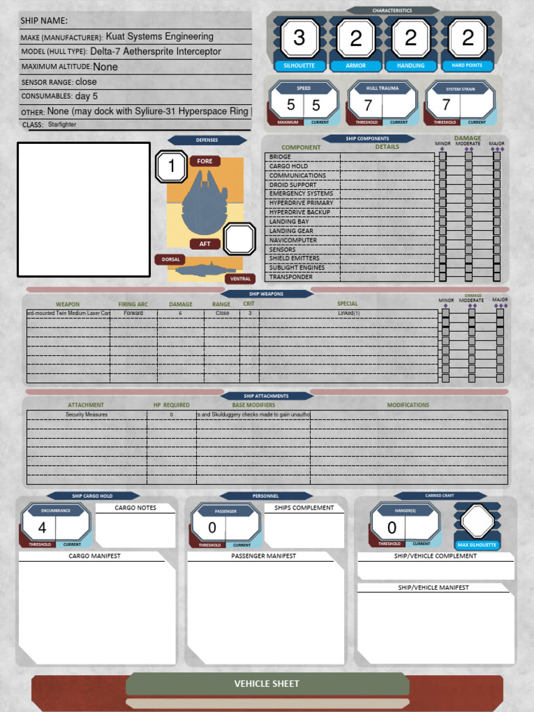 EoE Ship Sheet Delta 7) | PDF | Ships | Vehicles