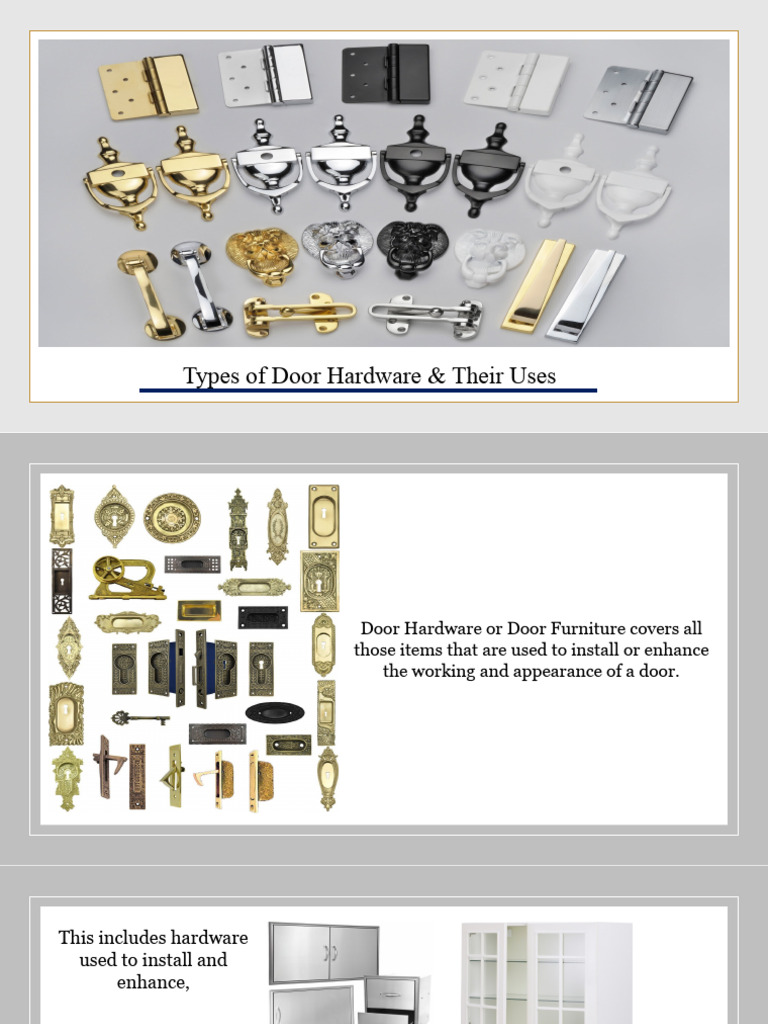 Types of Door Hardware & Their Uses | PDF
