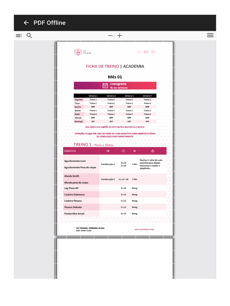 Tay Training Month 2 Workout Plan | PDF