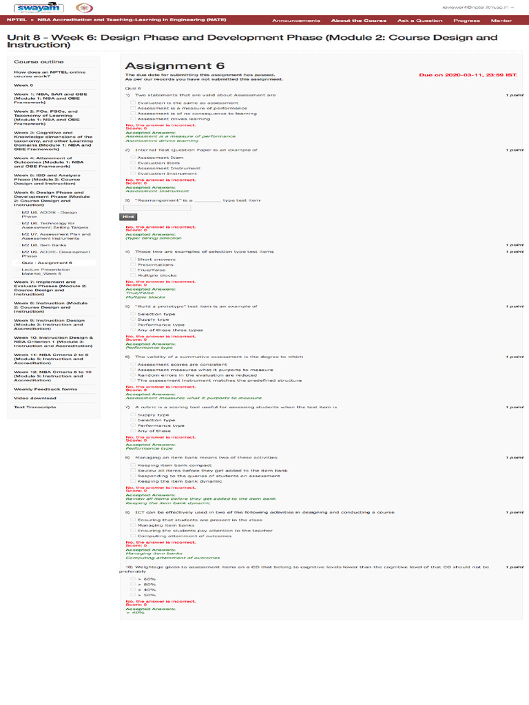 Noc20 Ge11 Assessment Id Week 6 | PDF
