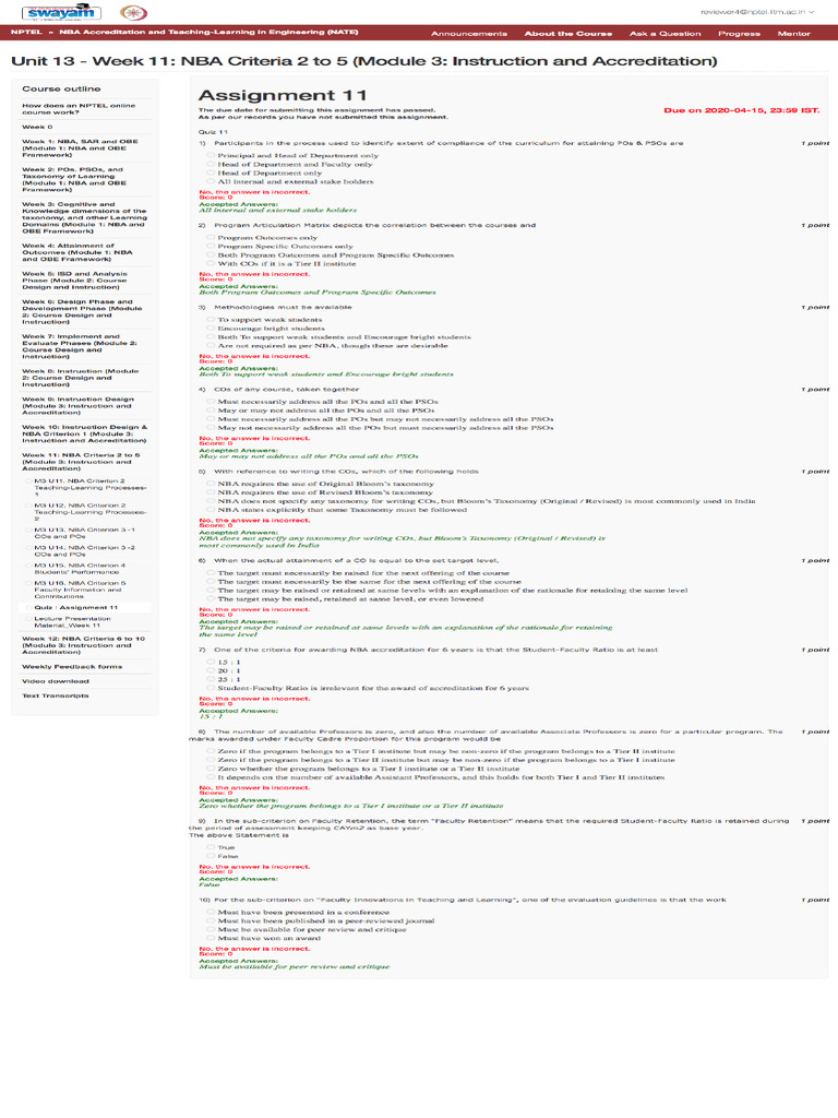 Noc20 Ge11 Assessment Id Week 11 | PDF