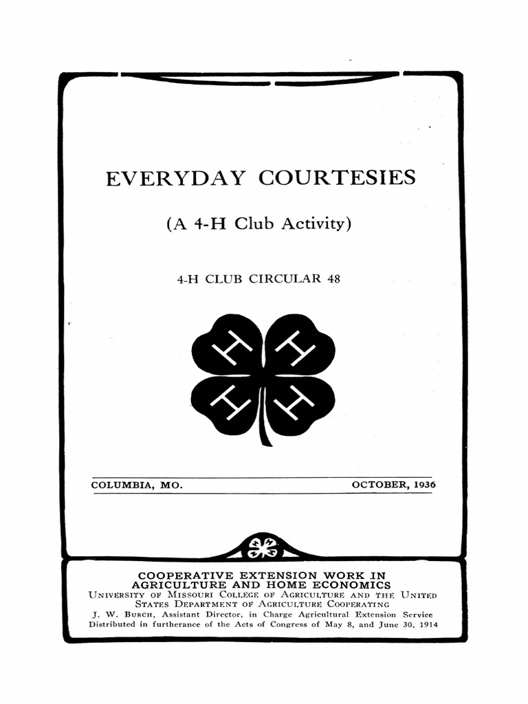 Everyday Courtesies: (A 4-H Club Activity) | PDF | Self-Improvement ...