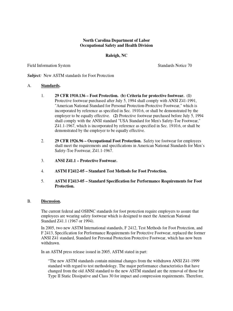 New ASTM Standards for Foot Protection | PDF | Working Conditions ...