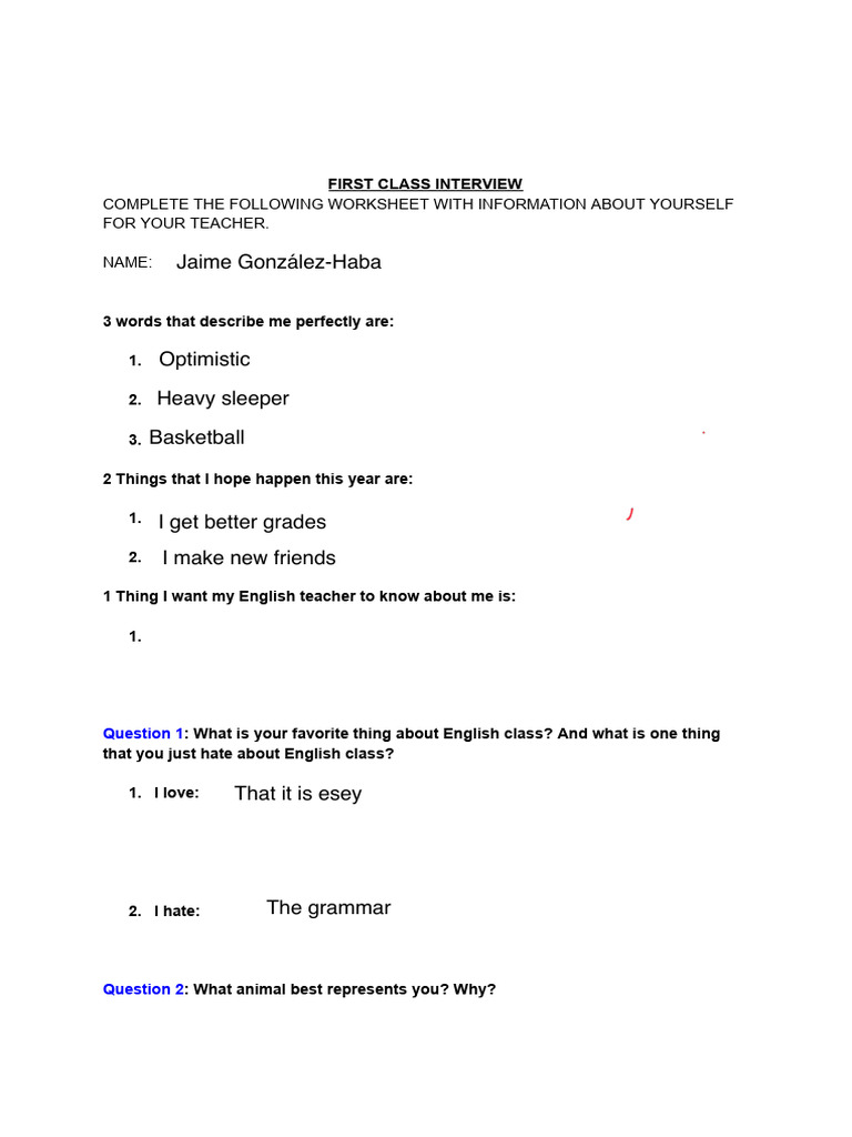 First Day of High School Worksheet | PDF | General Fiction