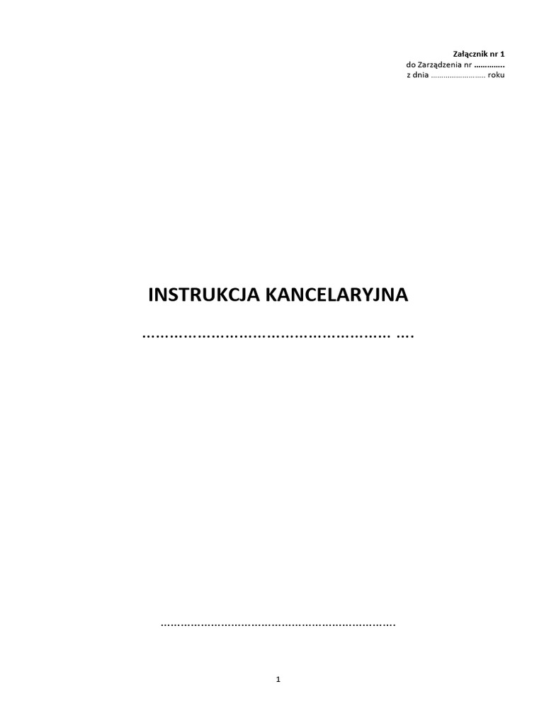 Instrukcja Kancelaryjna | PDF