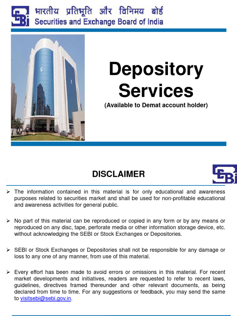 PPT-7 Depository Services | PDF | Securities (Finance) | Notary Public