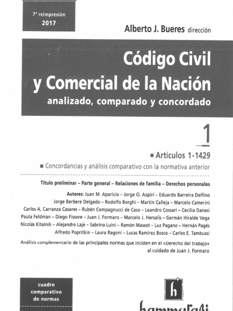Bueres, A. - CCyC de La Nac. Analizado, Comparado y Concordado. Tomo I Pág. 119 A 129 | PDF