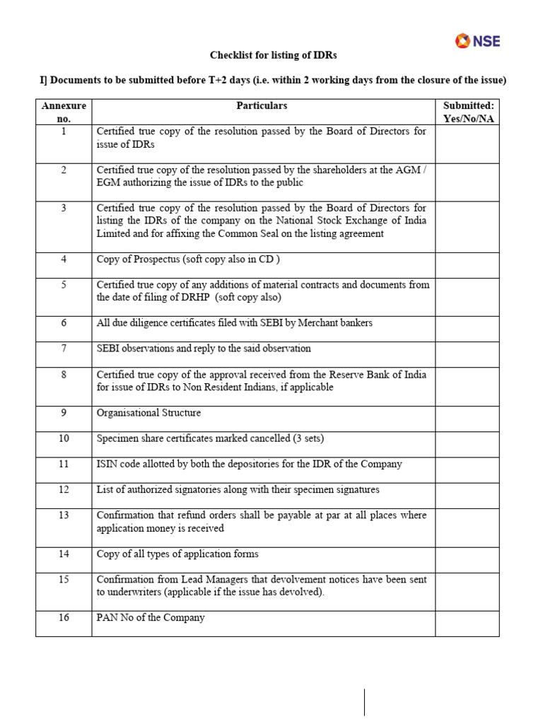 eq_IDR_checklist_0 | PDF | Corporations | Business