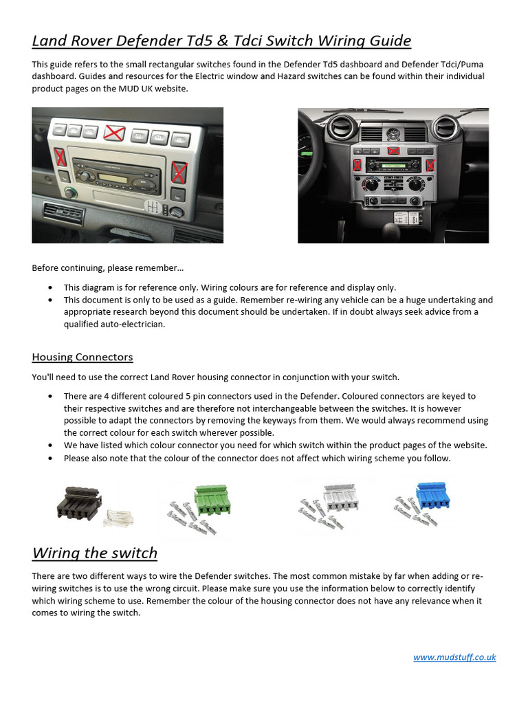 Land-Rover-Defender-Switch-Wiring-Guide-v1638200879548 | PDF | Switch ...