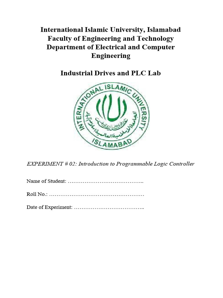 IDPLC Lab 02 Introduction To PLC | PDF | Programmable Logic Controller ...