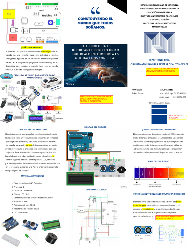 Folleto Tecnológico | PDF | Arduino | Ultrasonido