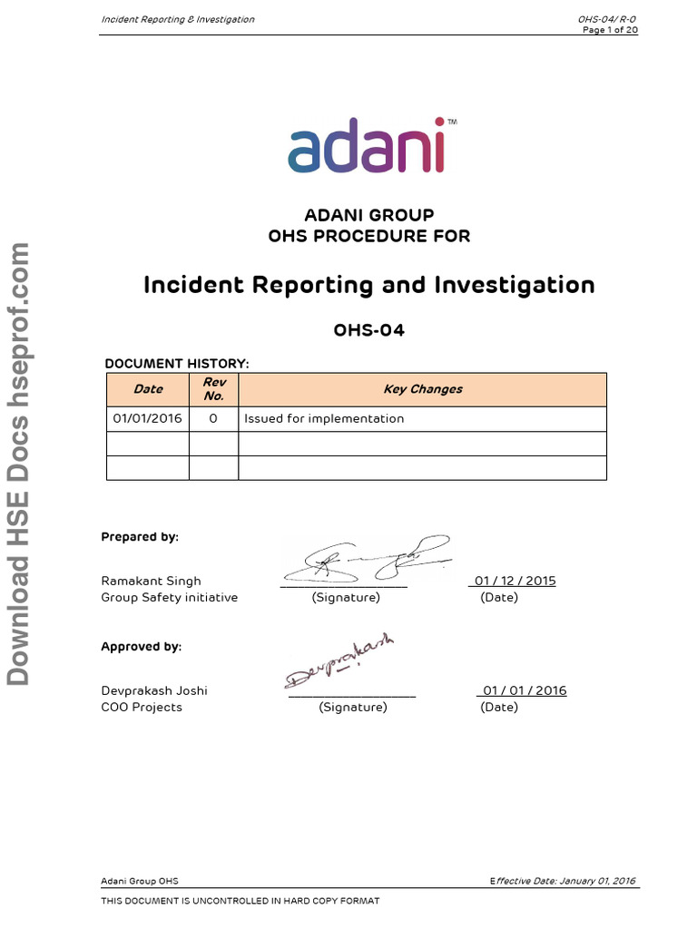 Incident Reporting and Investigation | PDF | Occupational Safety And ...
