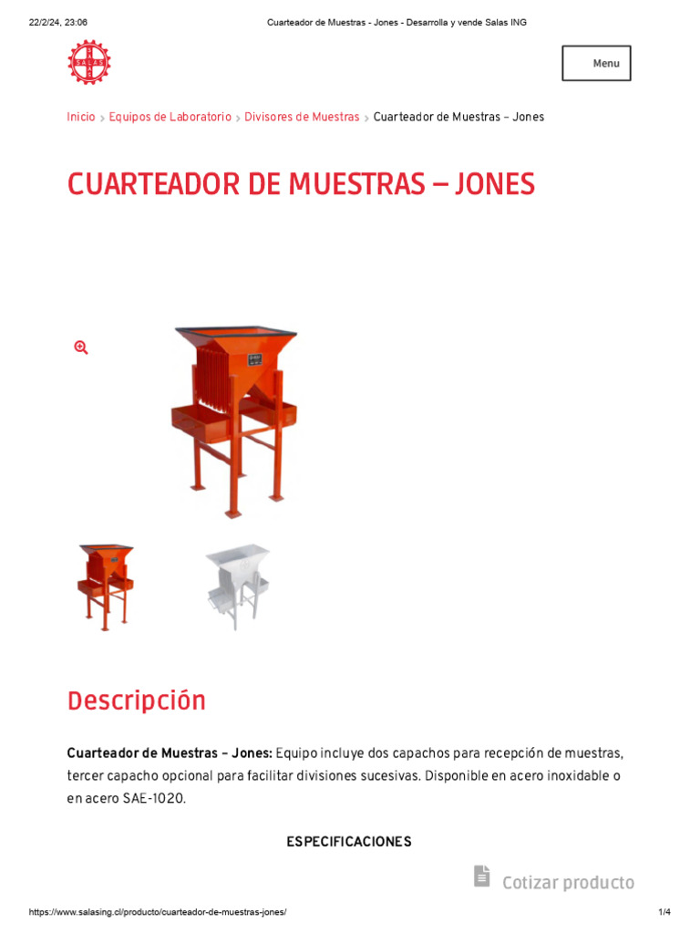 Cuarteador de Muestras Jones | PDF
