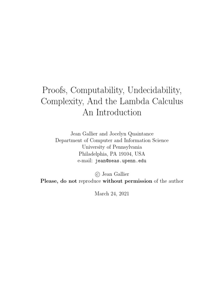 Proofslambda | PDF | Computability Theory | Mathematical Logic