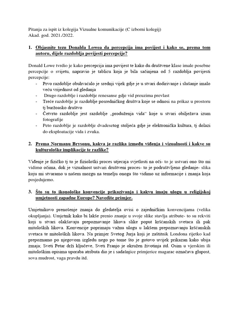 Vizualne Komunikacije Ispit | PDF