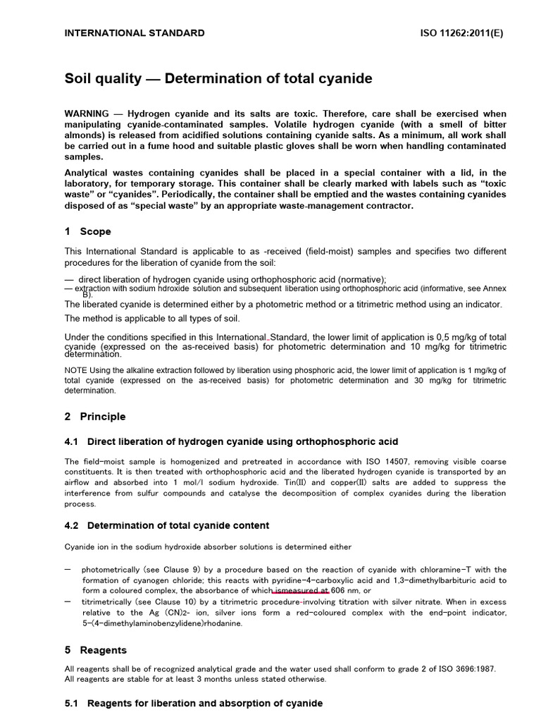 Iso 11262 2011 | PDF | Sodium Hydroxide | Acid