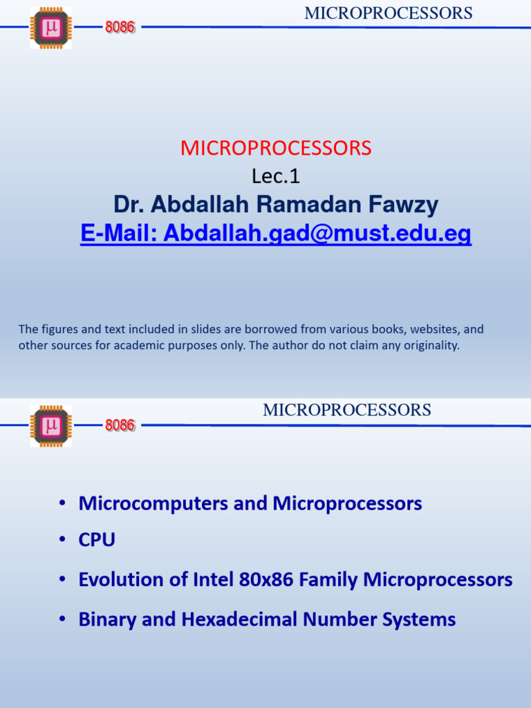 Lec - 1 Micro Must | PDF | Central Processing Unit | Computer Data Storage