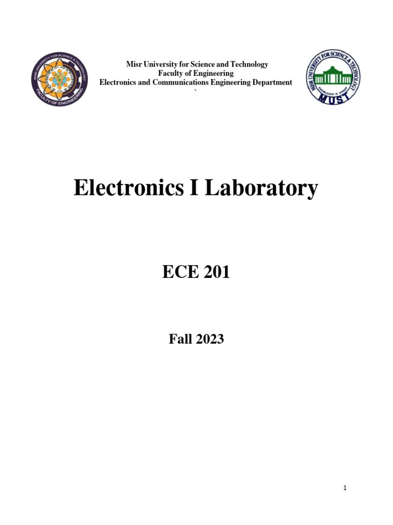 Electronics I Lab Ece 201 Pdf Rectifier Diode