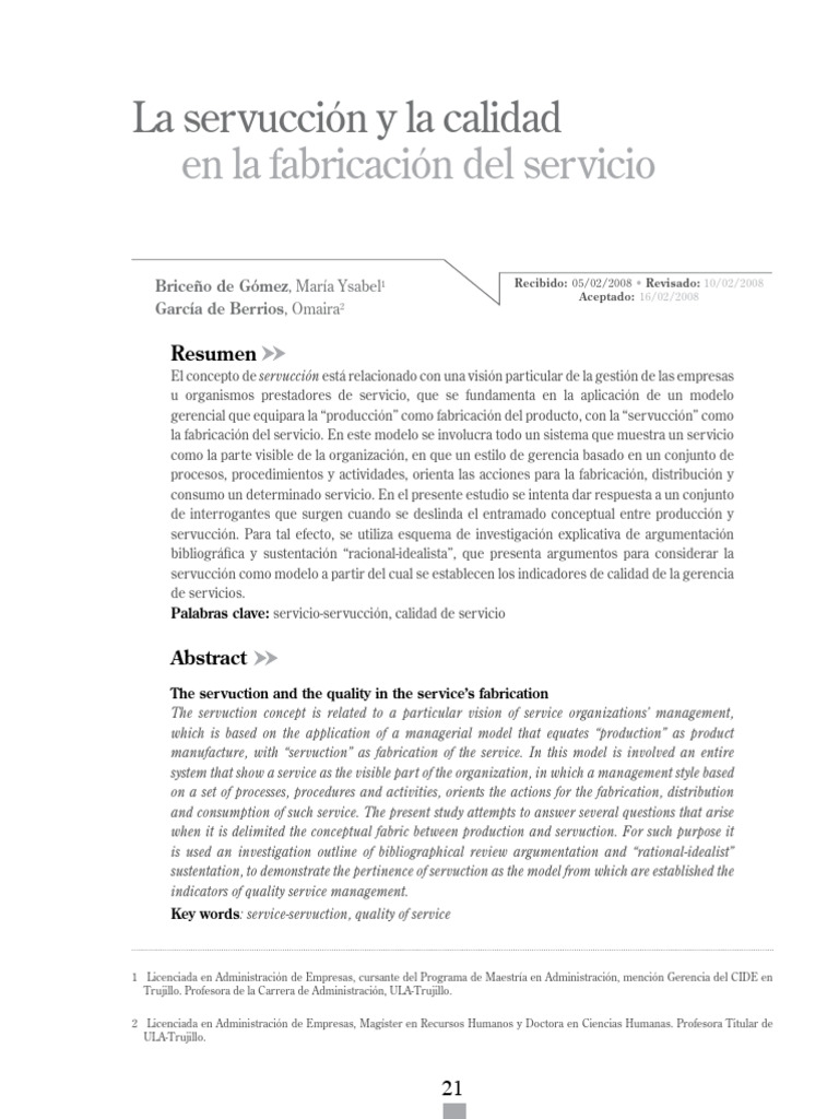 Servucción: Calidad en Servicios | PDF | Calidad (comercial) | Cooperativa