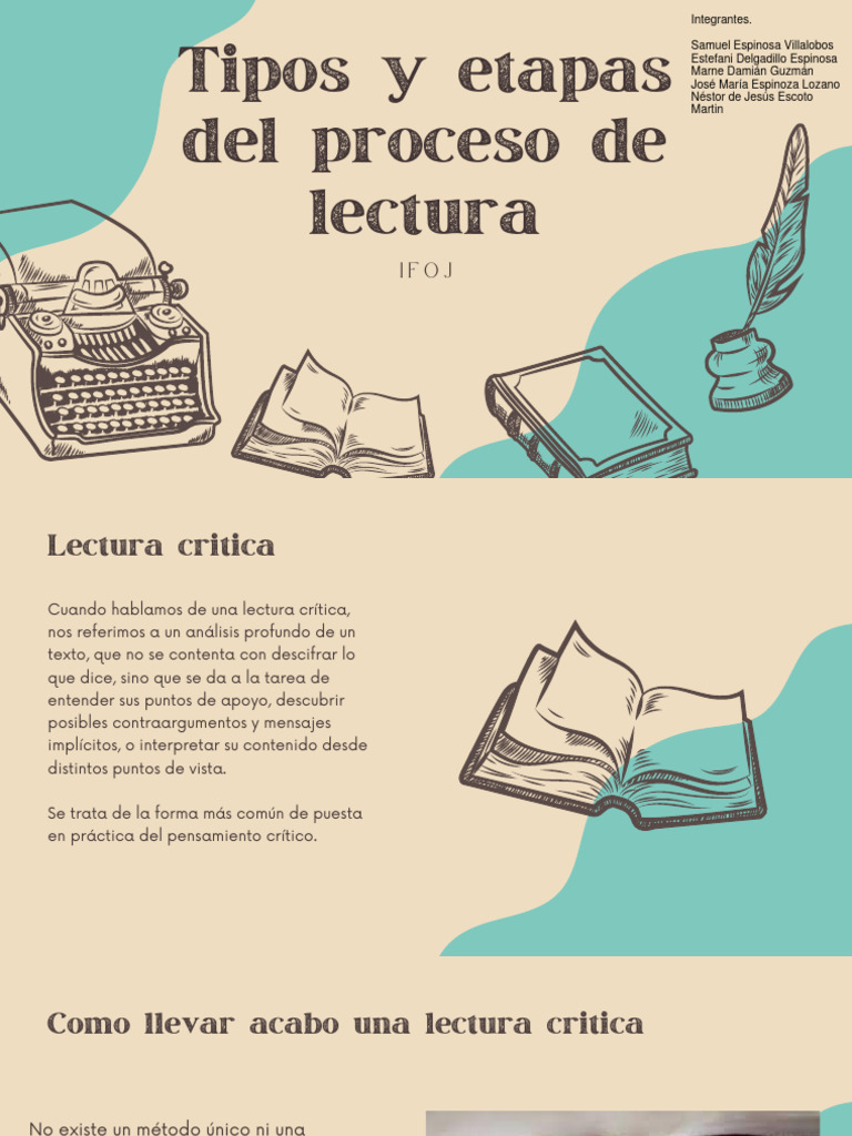 Tipos y Etapas Del Proceso de Lectura | PDF | Autor
