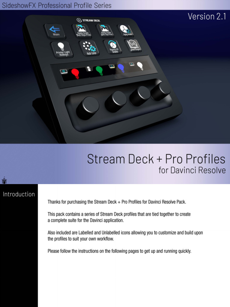 Davinci Resolve Pro Pack For Stream Deck Plus V2.1 | PDF