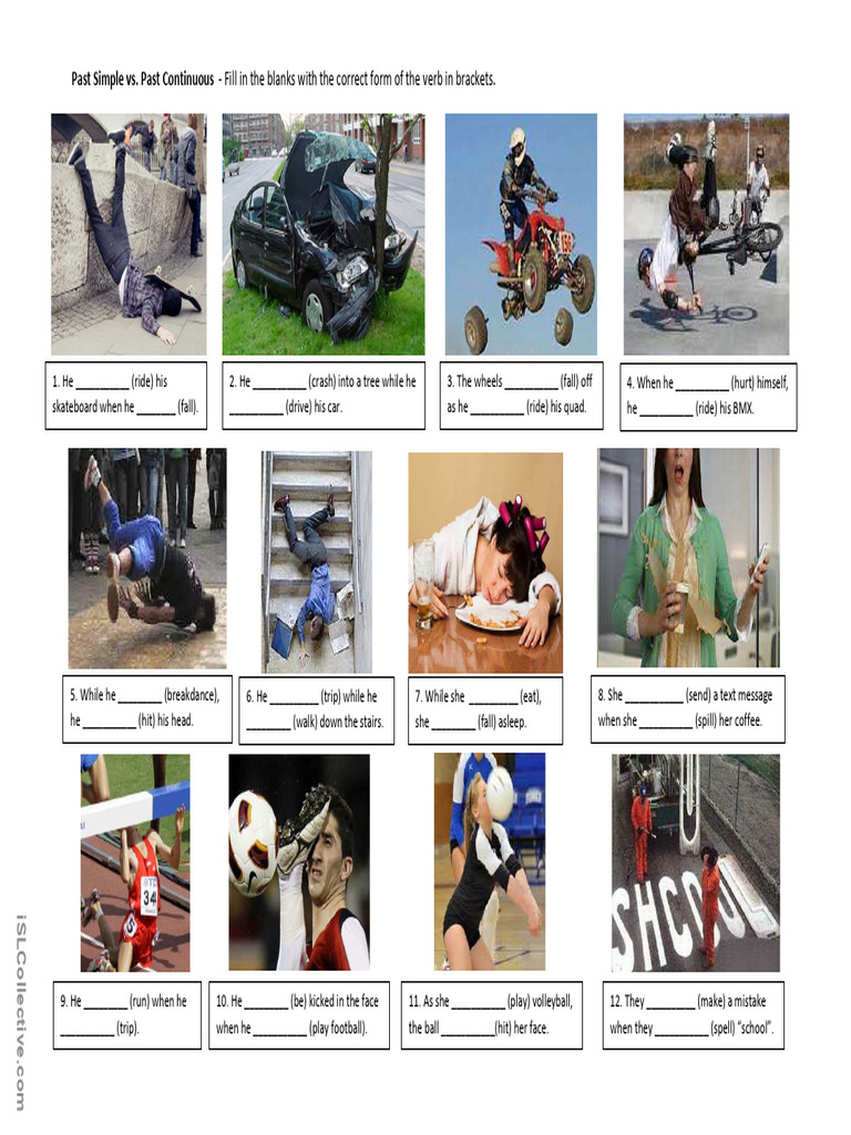 Past Simple Vs Past Continuous - Fail Pictures | PDF