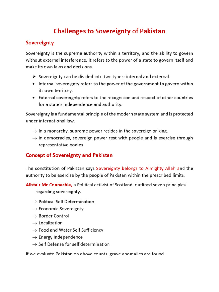Sovereignty Challenges in Pakistan | PDF | Sovereignty | Pakistan