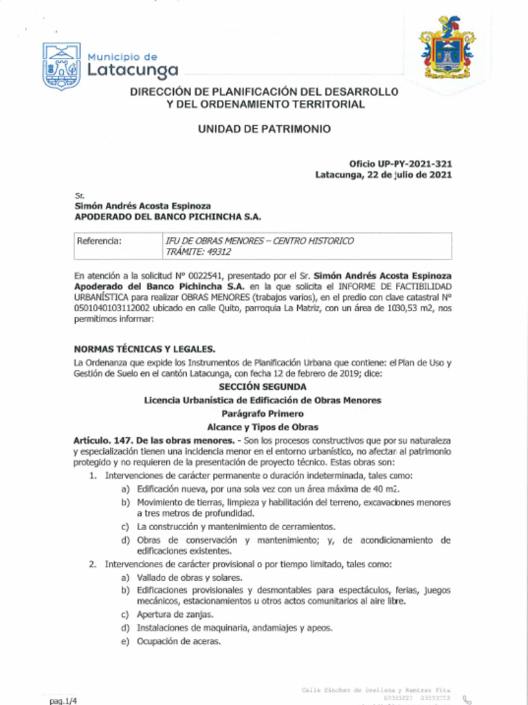 Informe Factibilidad Pichincha | PDF