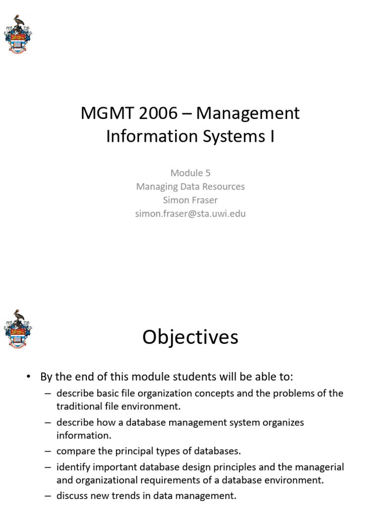 MGMT 2006 Module 5 | PDF | Databases | Relational Model