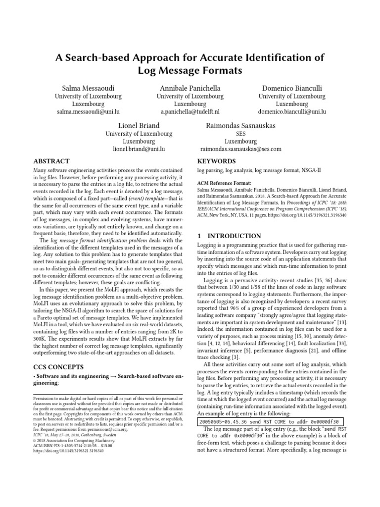 Molfi A Search-Based Approach For Accurate Identification of Log ... Molfi A Search-Based Approach For Accurate Identification of Log ...