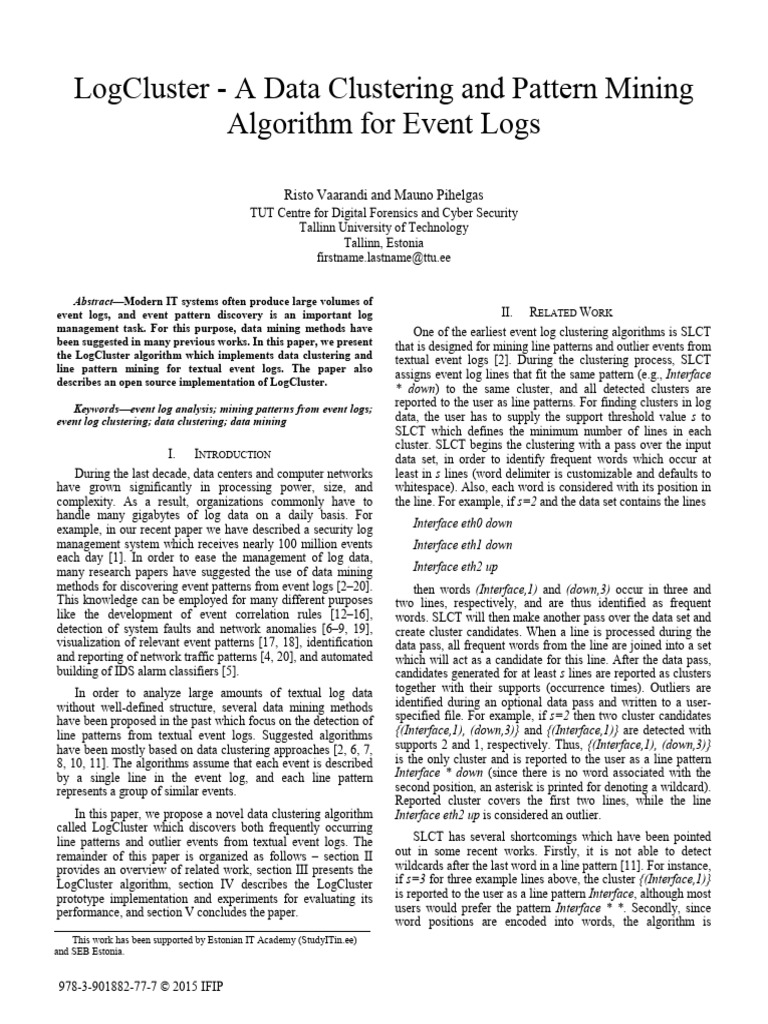 LogCluster A Data Clustering and Pattern Mining | PDF | Cluster Analysis | Regular Expression
