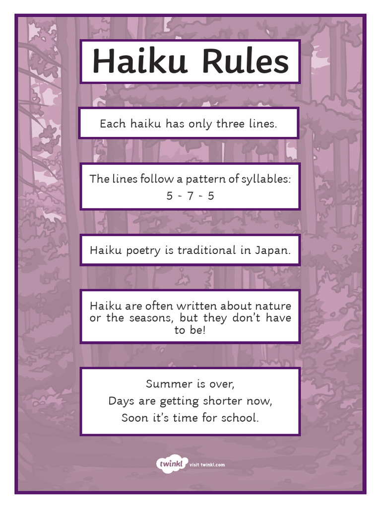 Haiku Poetry Structure and Rules | PDF | General Fiction