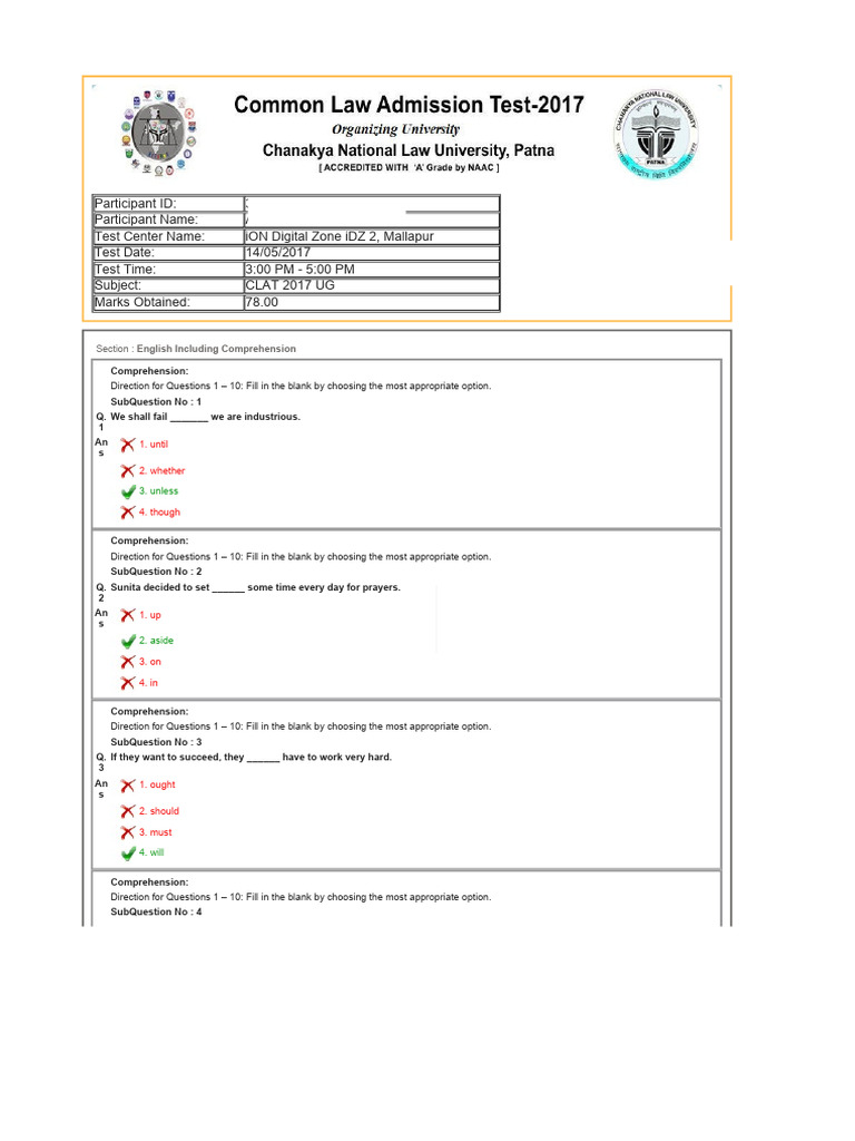 Clat Question Paper With Answer Key 2017 601 | PDF | World Trade ...