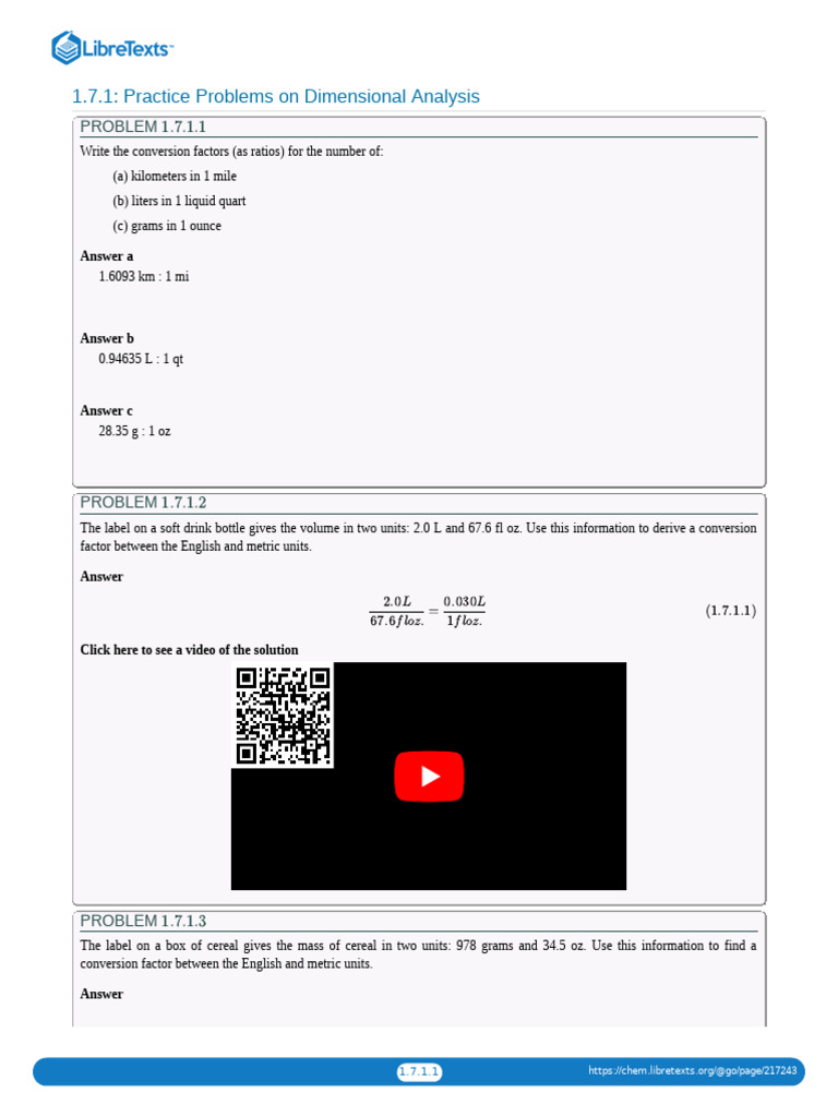Dimensional Analysis Practice Problems | PDF | Ounce | Litre