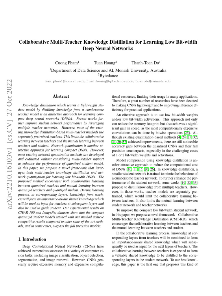 Collaborative Multi-Teacher Knowledge Distillation For Learning Low Bit-Width Deep Neural ...