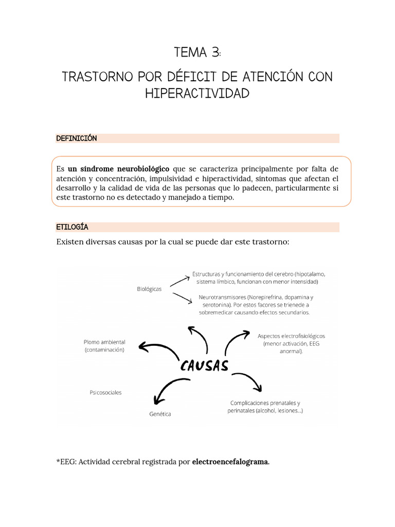 TDAH: Definición, Síntomas y Tratamiento | PDF | Desorden hiperactivo y ...