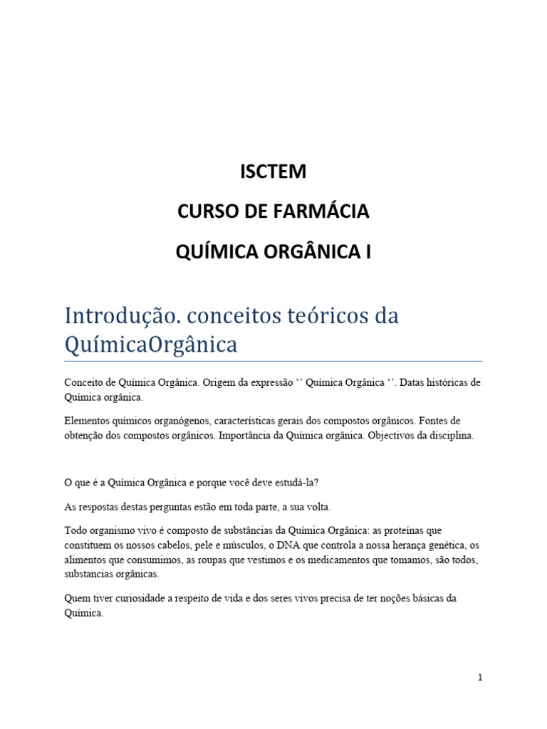 ISCTEM Quimica Organica I (2021) | PDF | Química Orgânica | Química